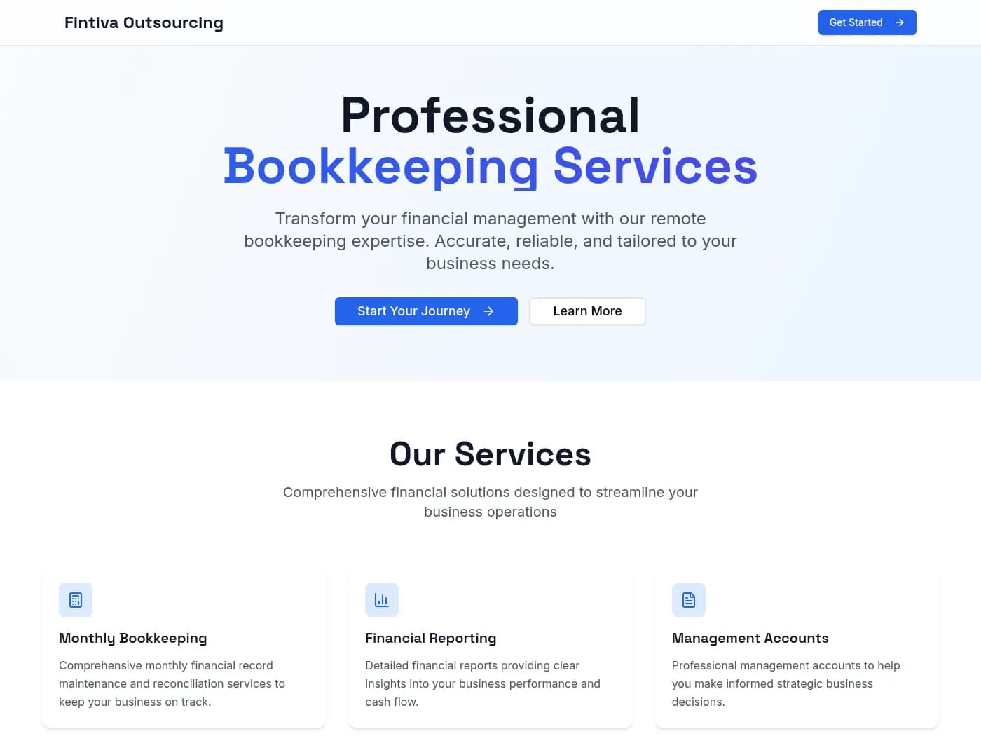 Fintiva Outsourcing Professional Website