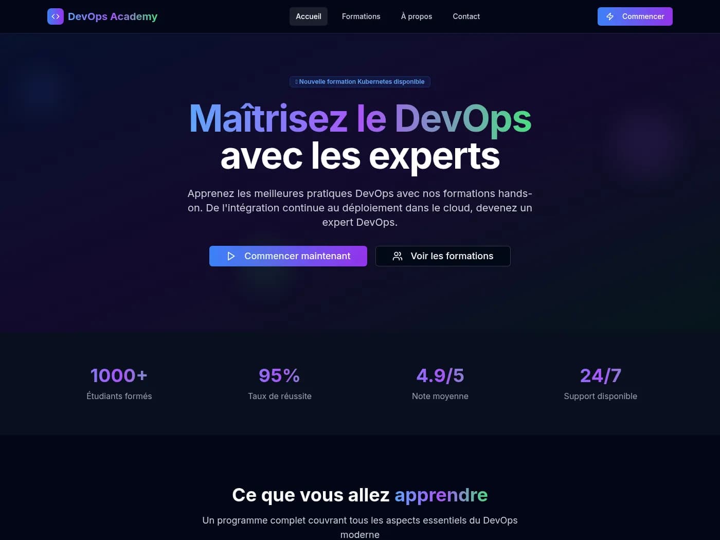 Site web de formation DevOps