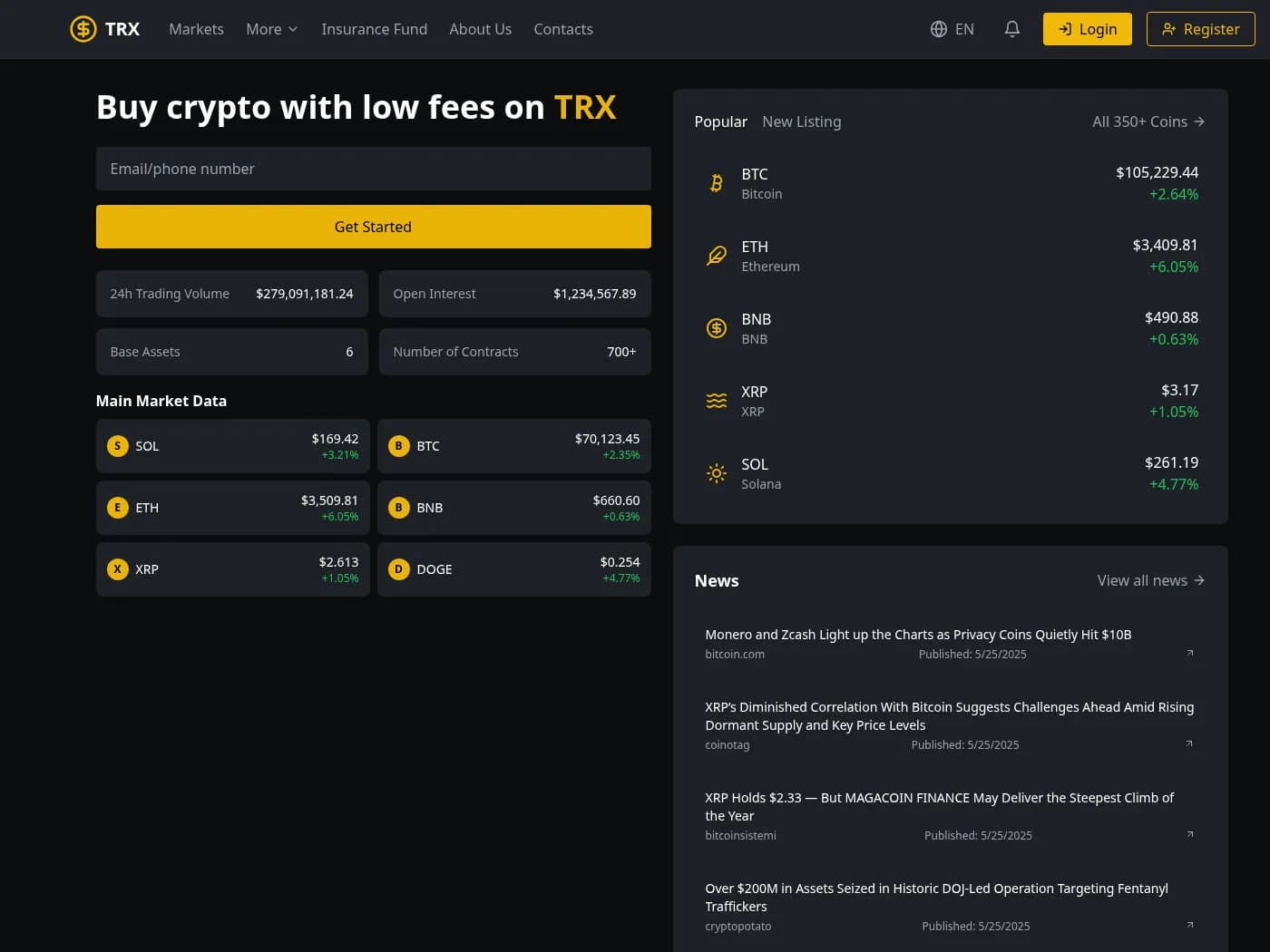 TRX Crypto Exchange (Binance Clone)