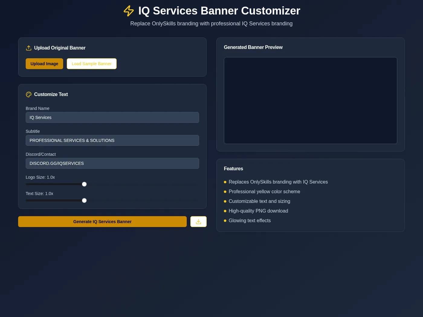 IQ Services Banner Logo Customization