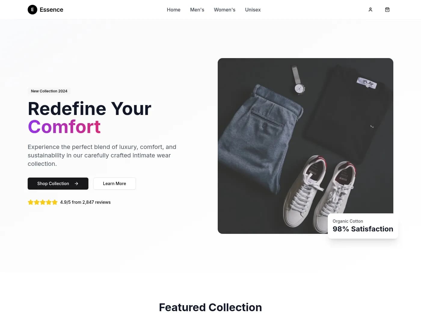 Modern Underwear E-commerce Website