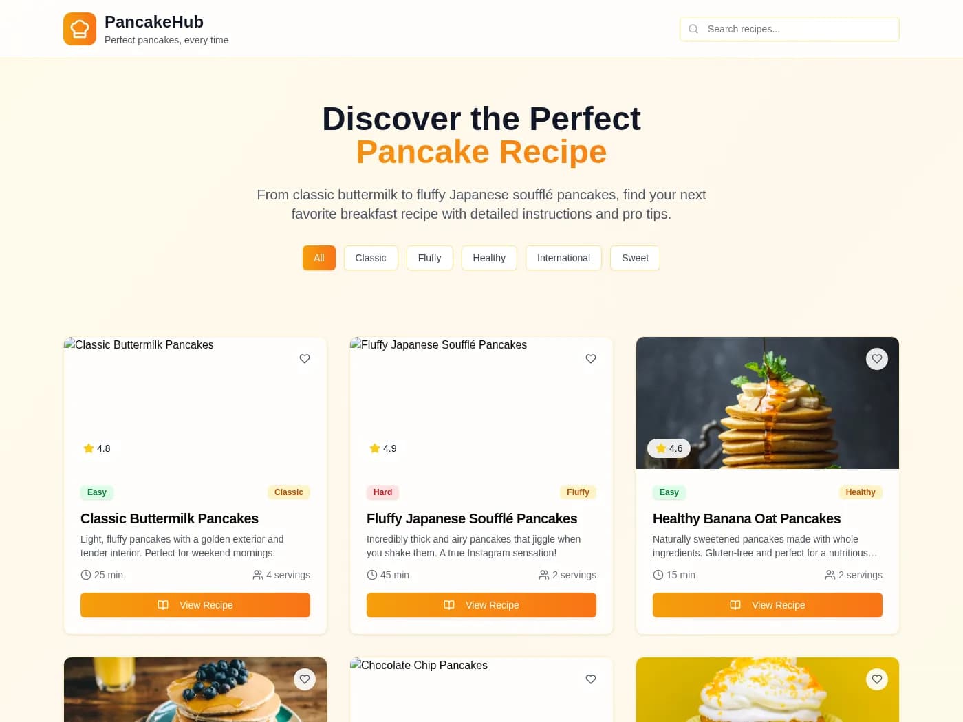 Pan Cake Recipe App