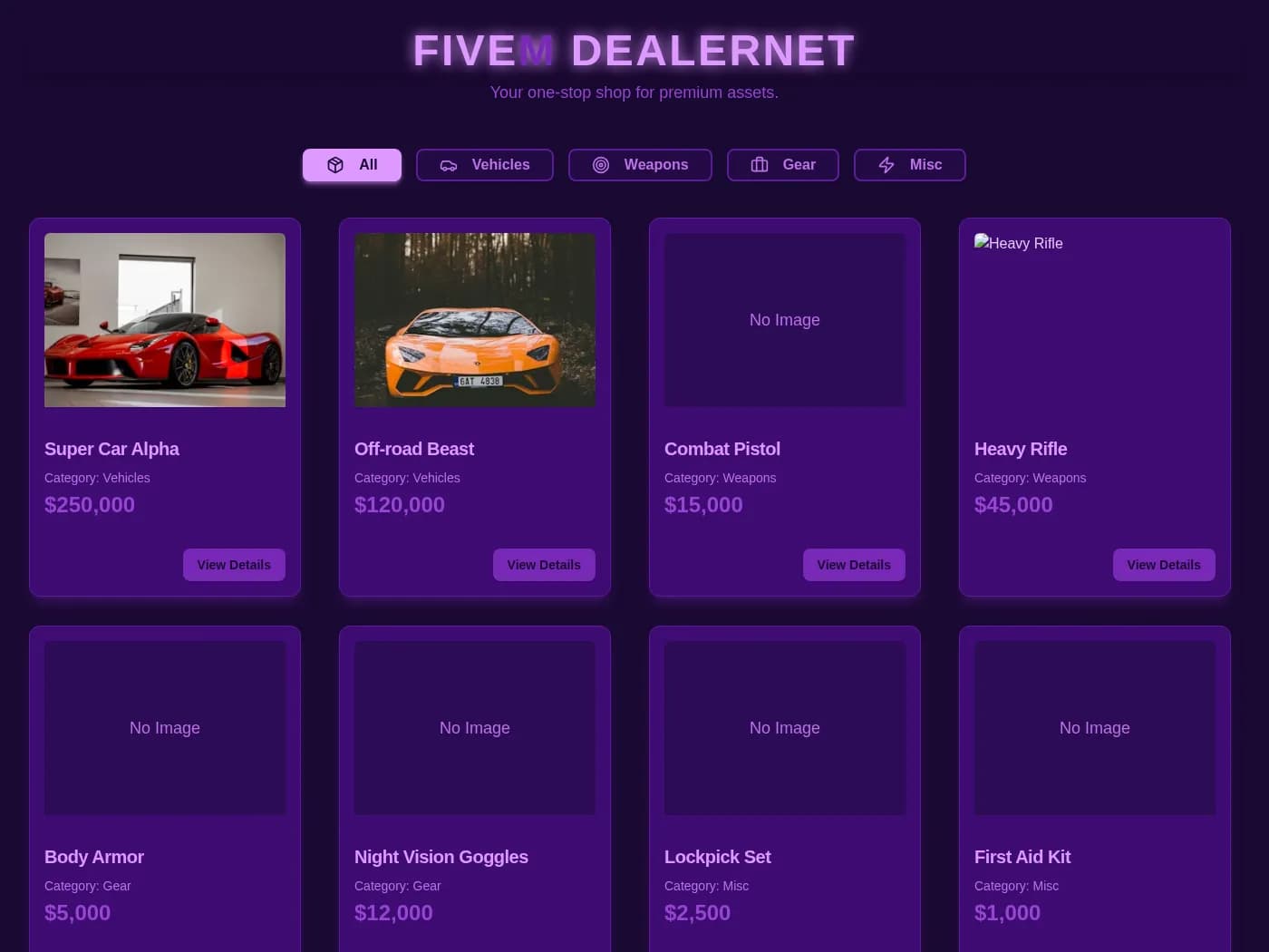 Dealer Catalog