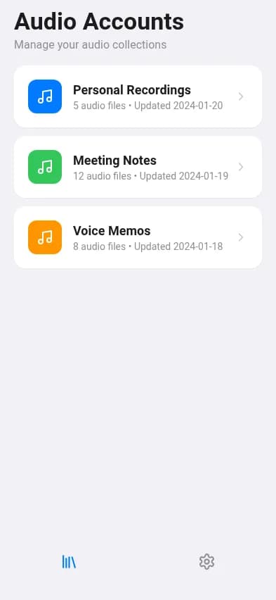 Audio Account Manager