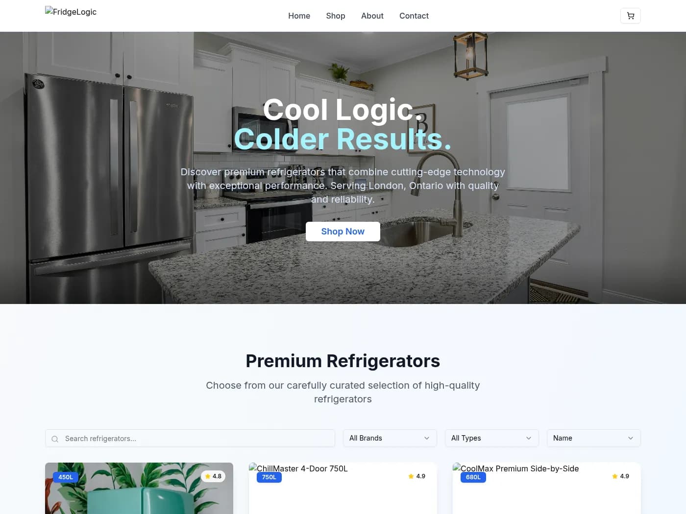FridgeLogic E-commerce Website