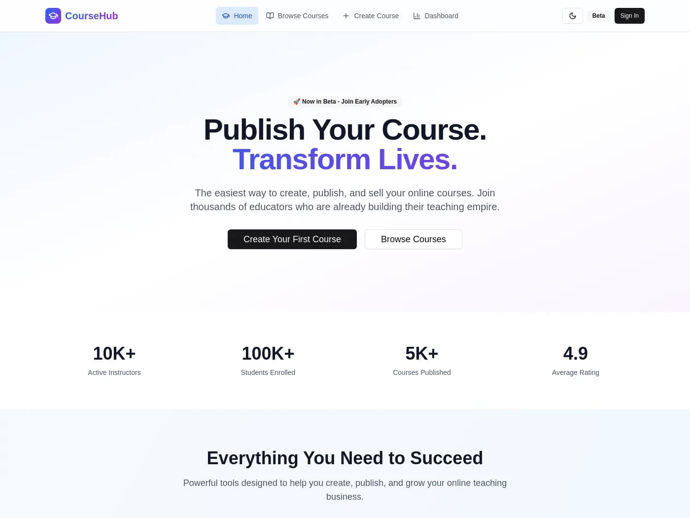 Course Publishing Platform