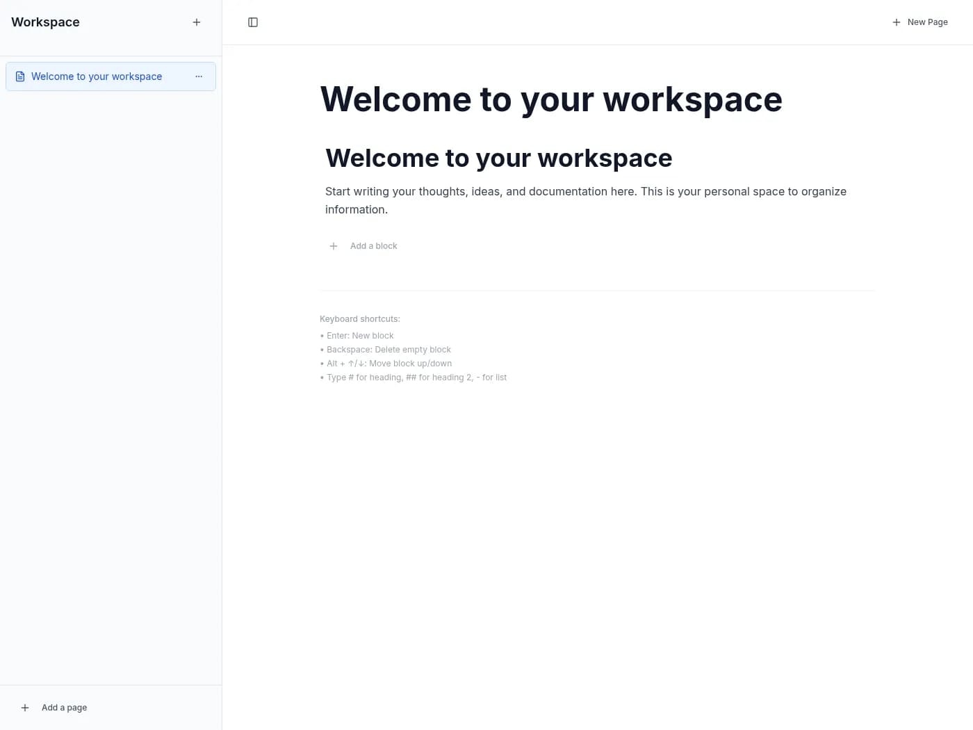 Notion-style Docs Workspace