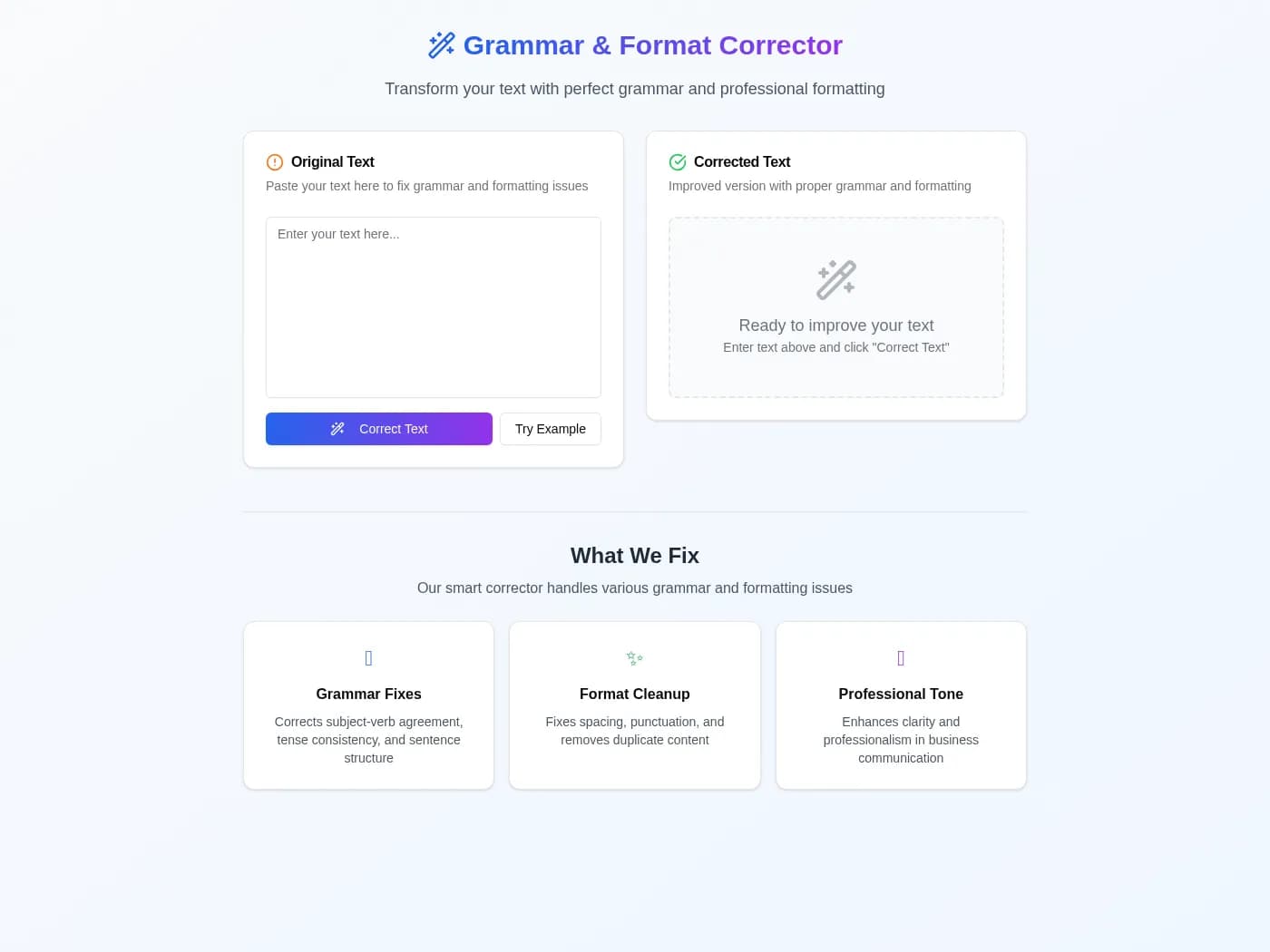 Text Grammar and Format Corrector