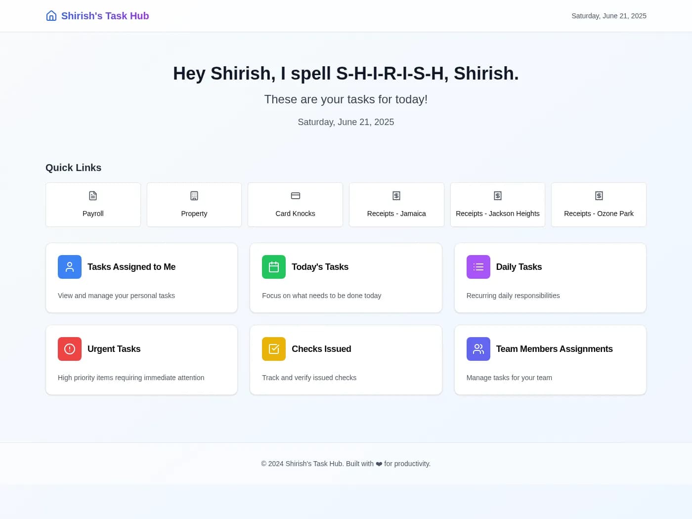 Shirish's Task Hub