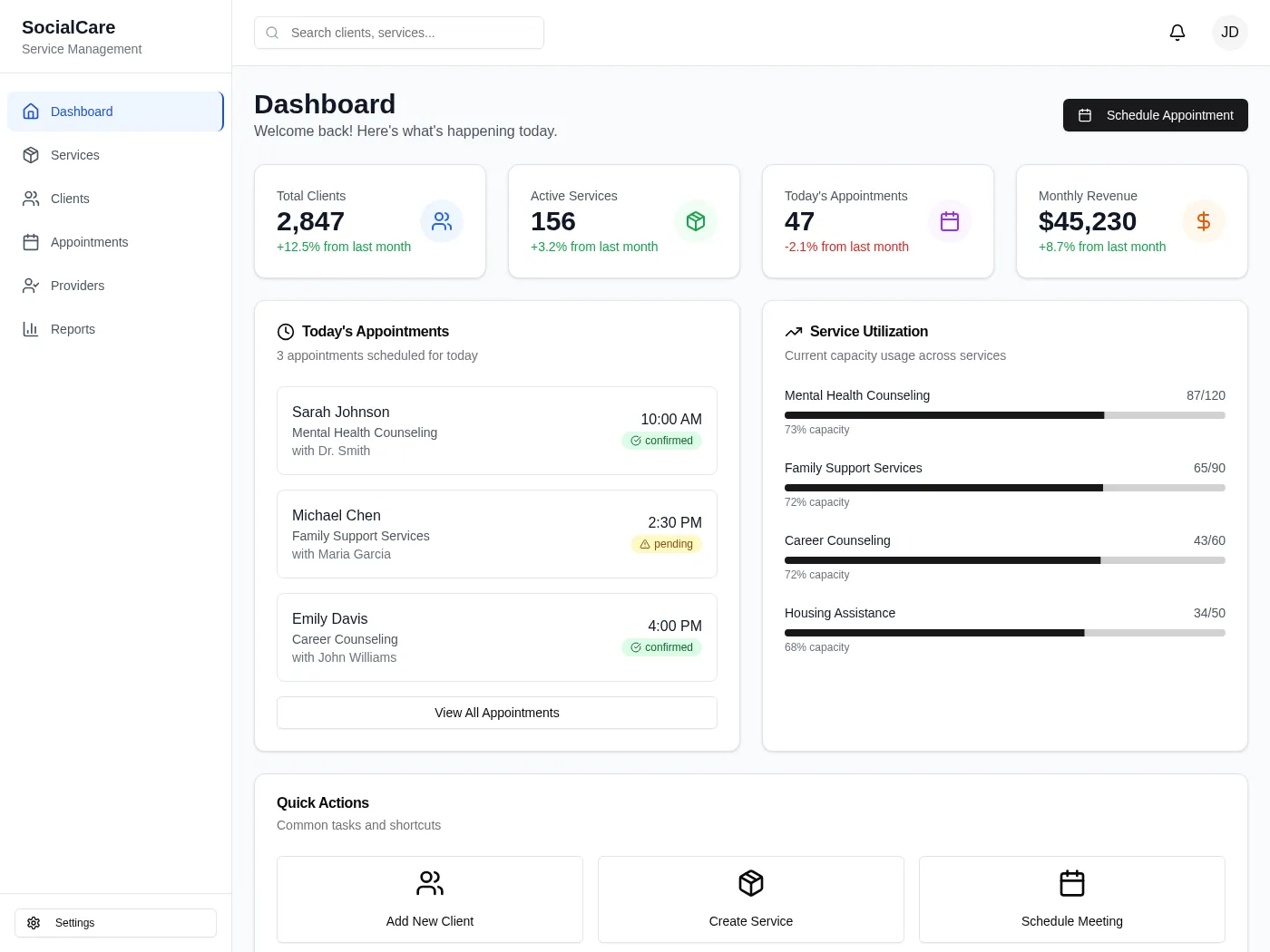 Online Social Service Management System