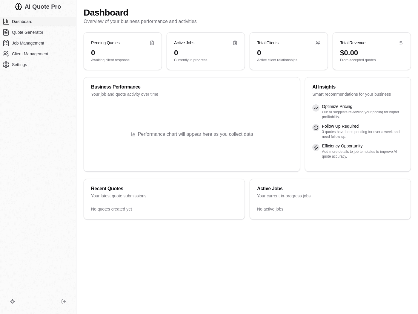 AI-Powered Quoting & Job Management Platform