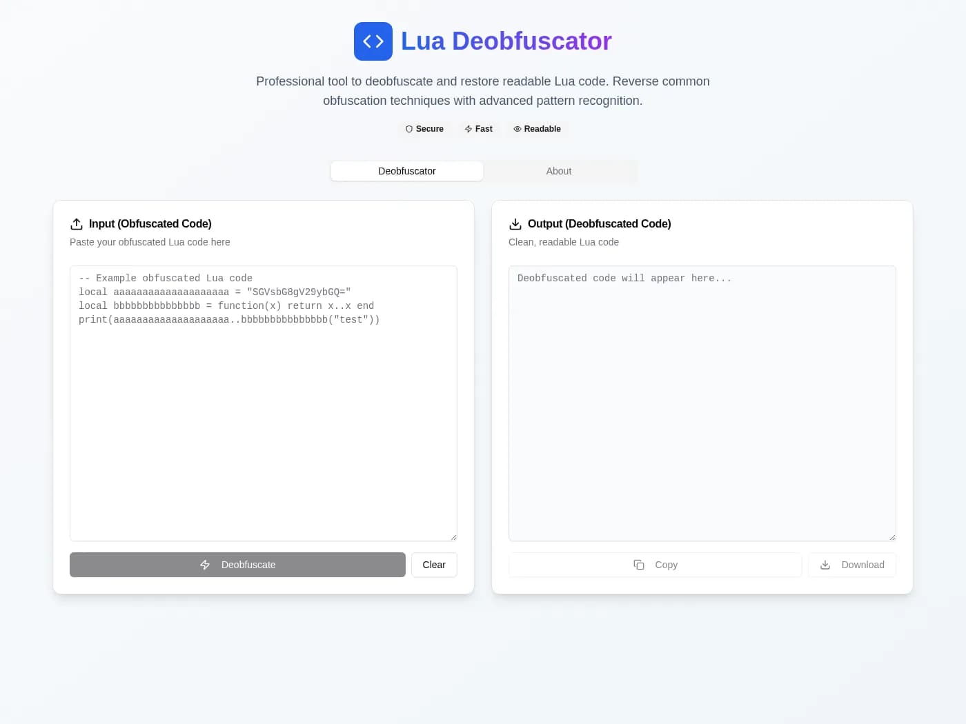 Lua Deobfuscator Tool