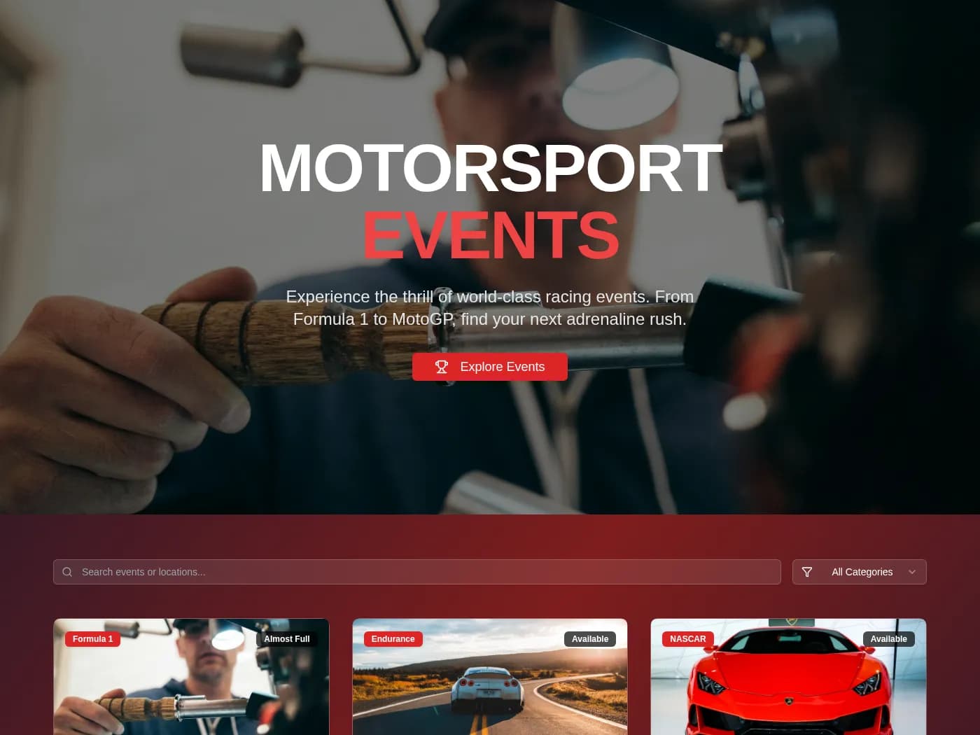 Motorsport Events Listing