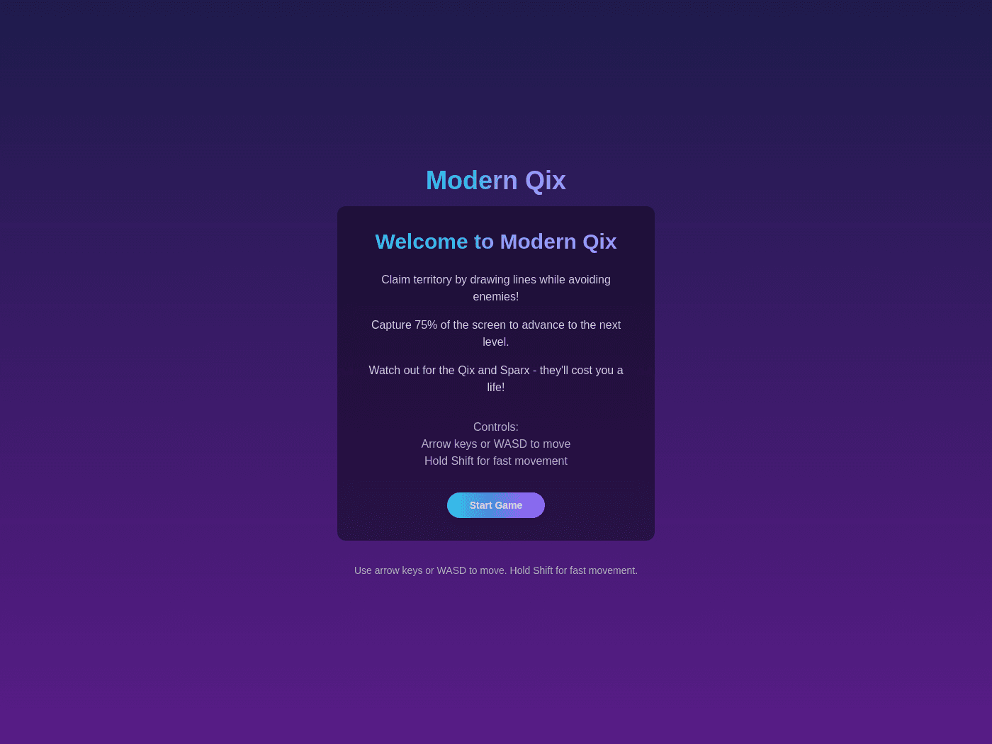 Modern Qix Game