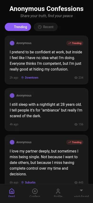 Anonymous Confession App