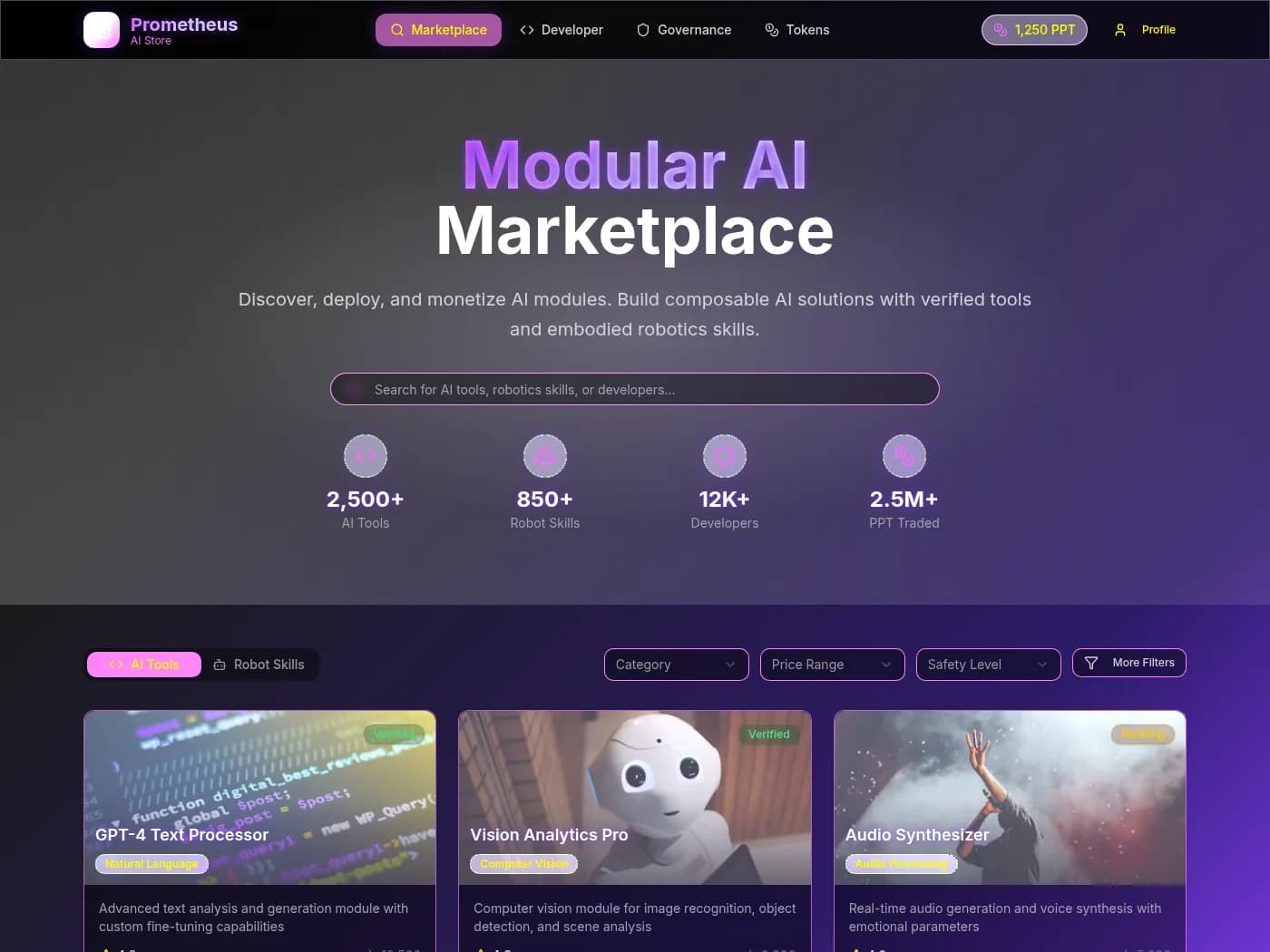 Prometheus AI Store - Modular AI Marketplace