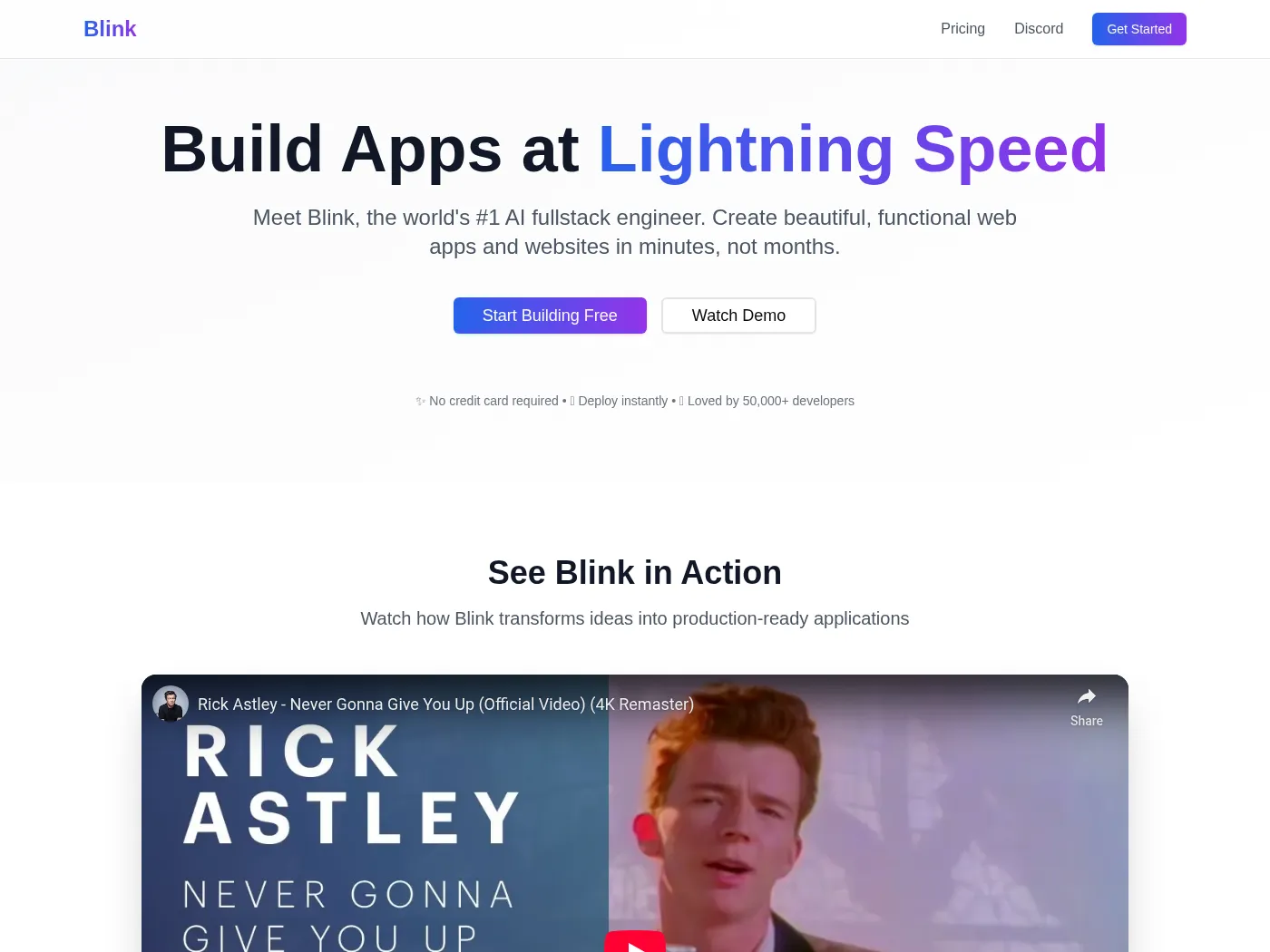 Blink Landing Page