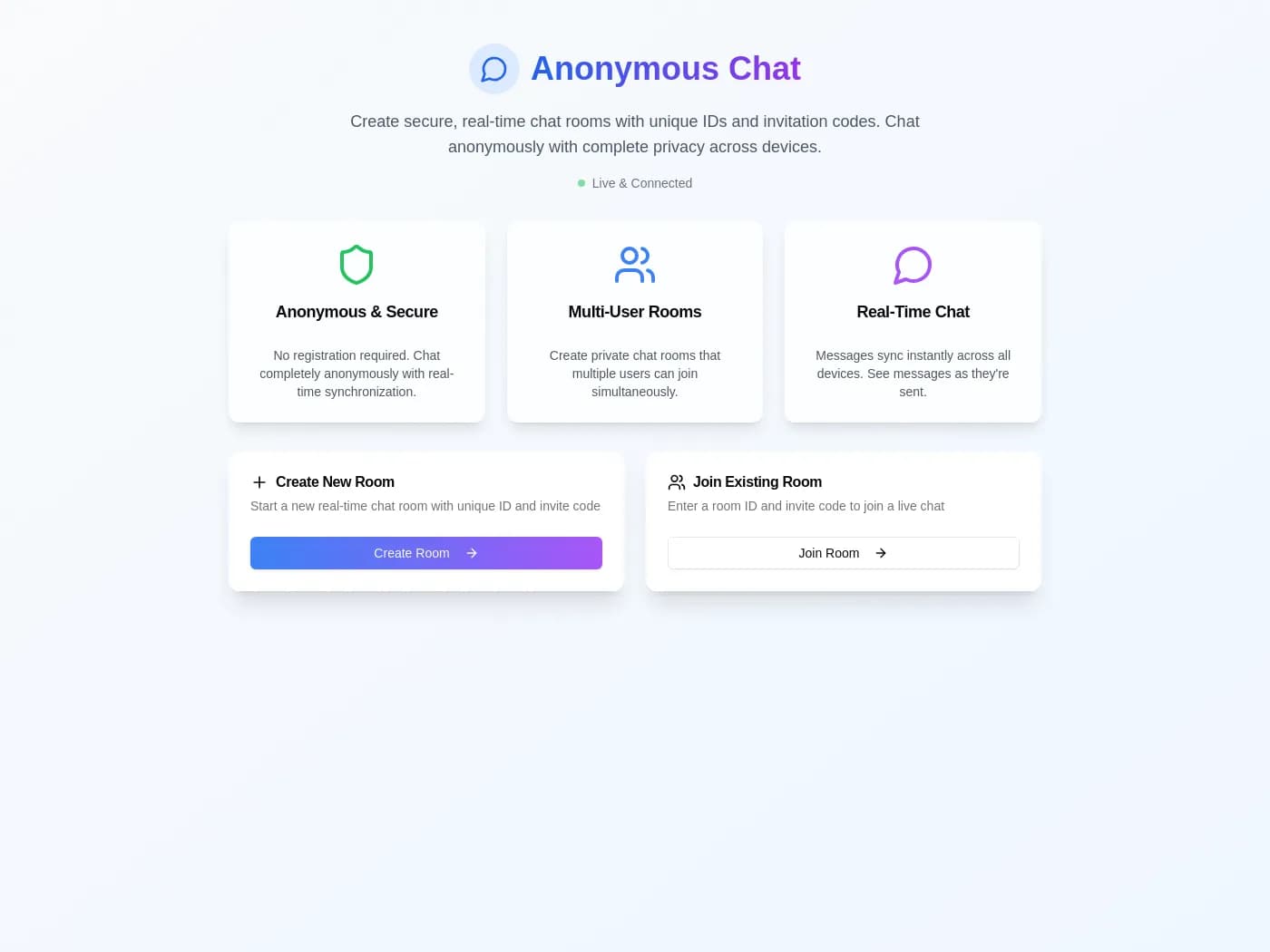 Anonymous Scripted Chat App