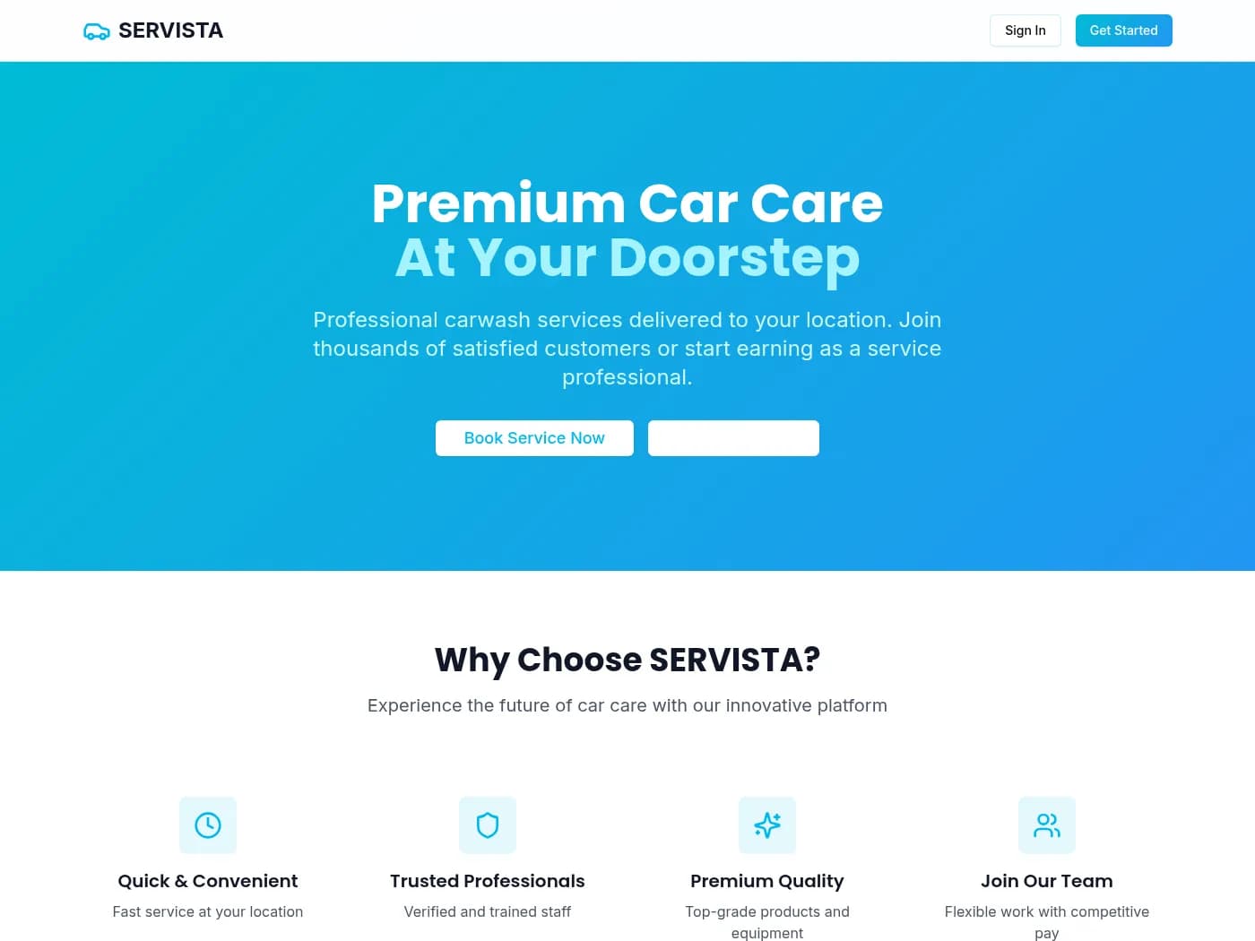 SERVISTA Carwash App