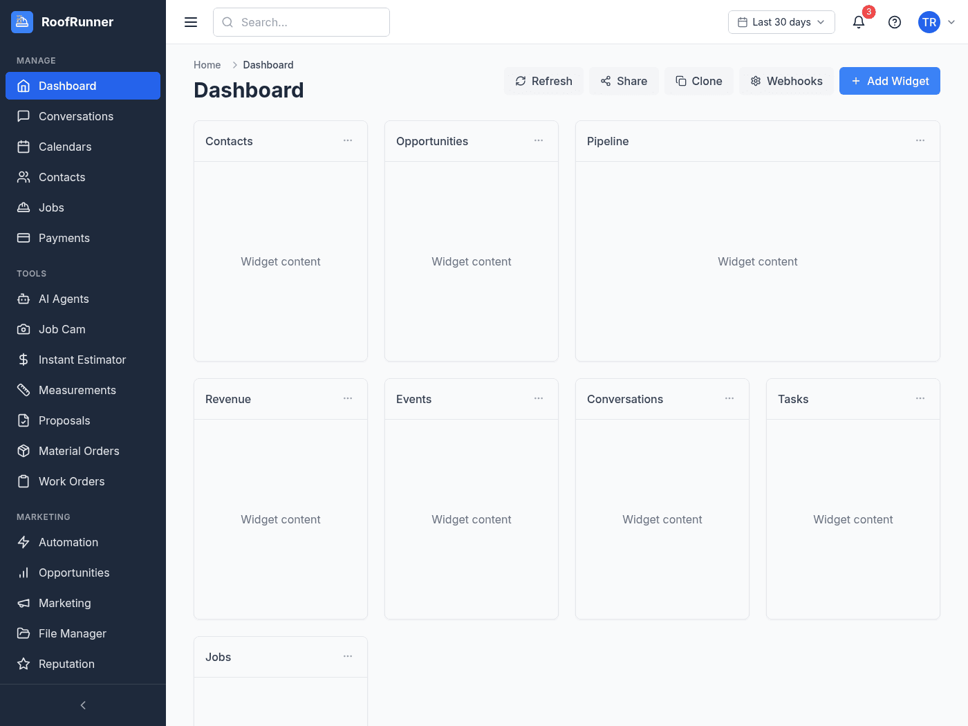 RoofRunner Dashboard
