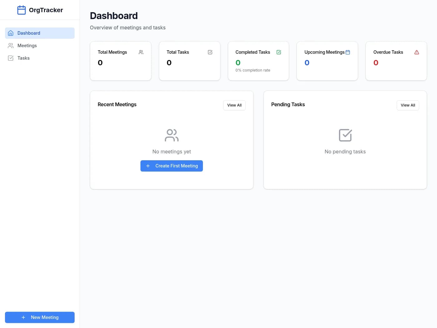 Organizational Meeting Minutes and Task Tracker