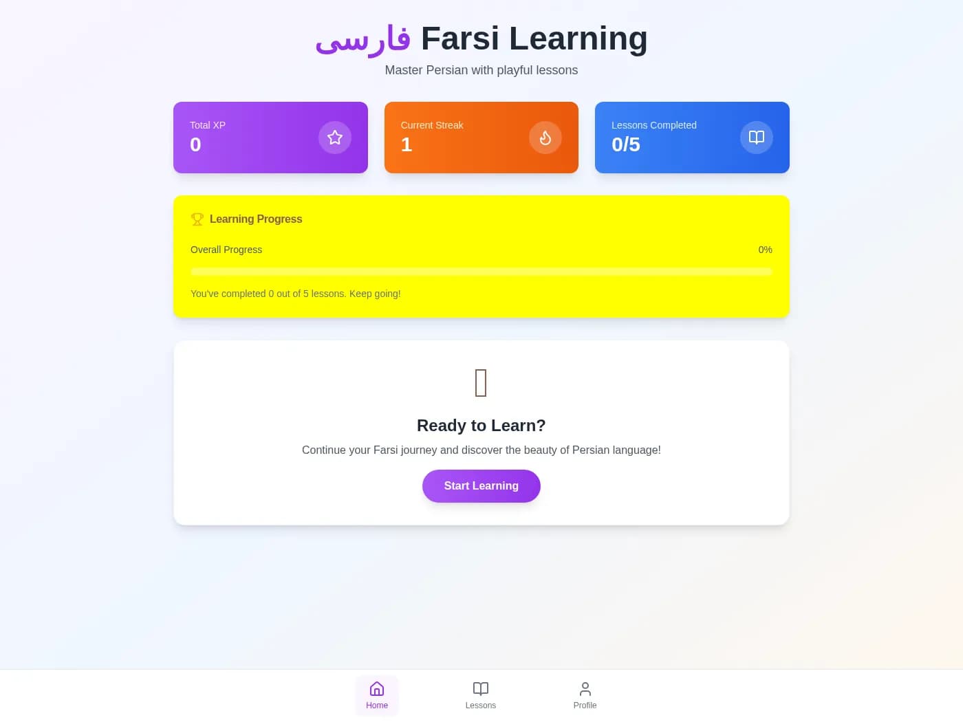 Farsi Language Learning App
