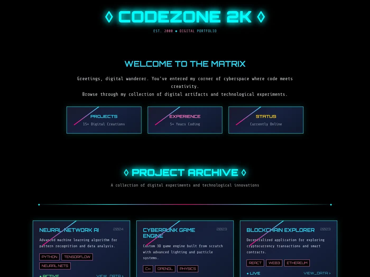 2000s Inspired Project Website