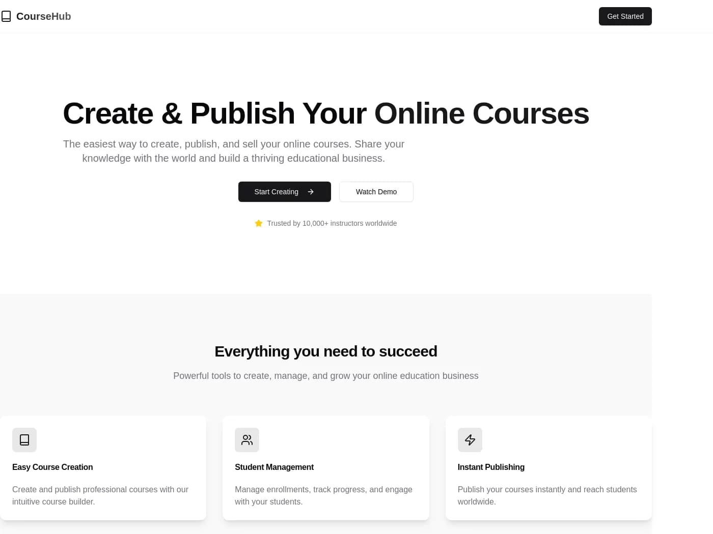Course Publishing Platform