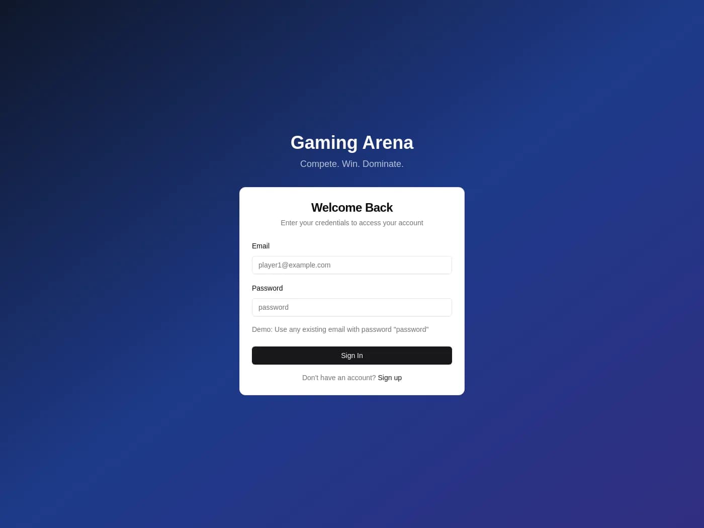 Two-Player Competitive Gaming Platform