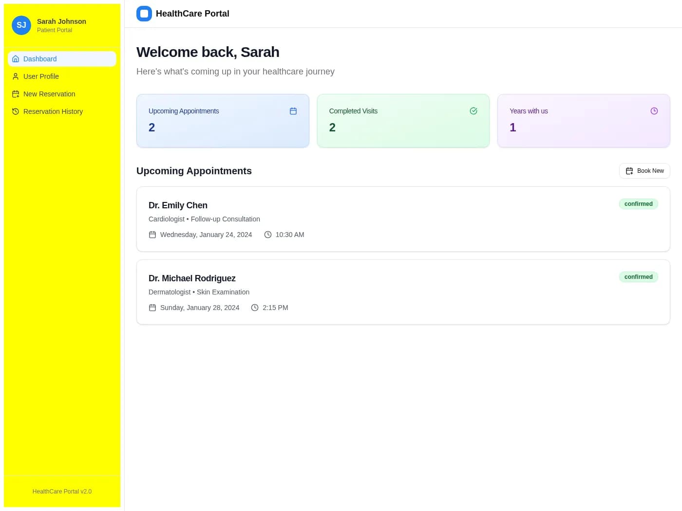 Distraction-Free User Dashboard