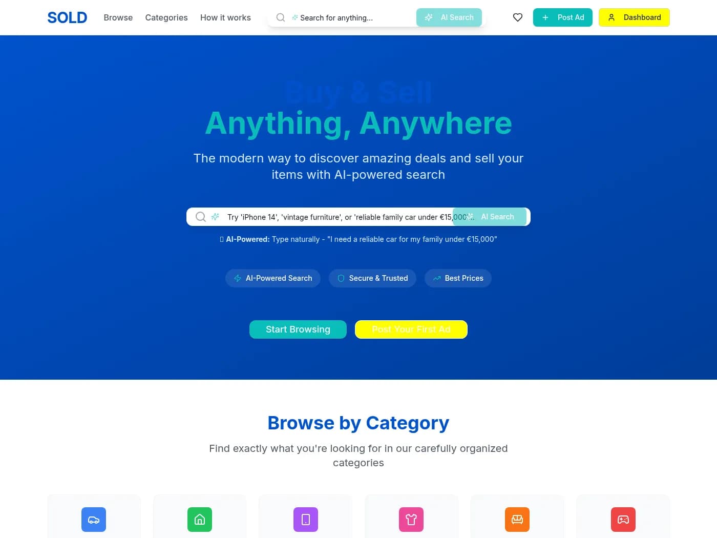 SOLD - Modern Classified Ads Platform