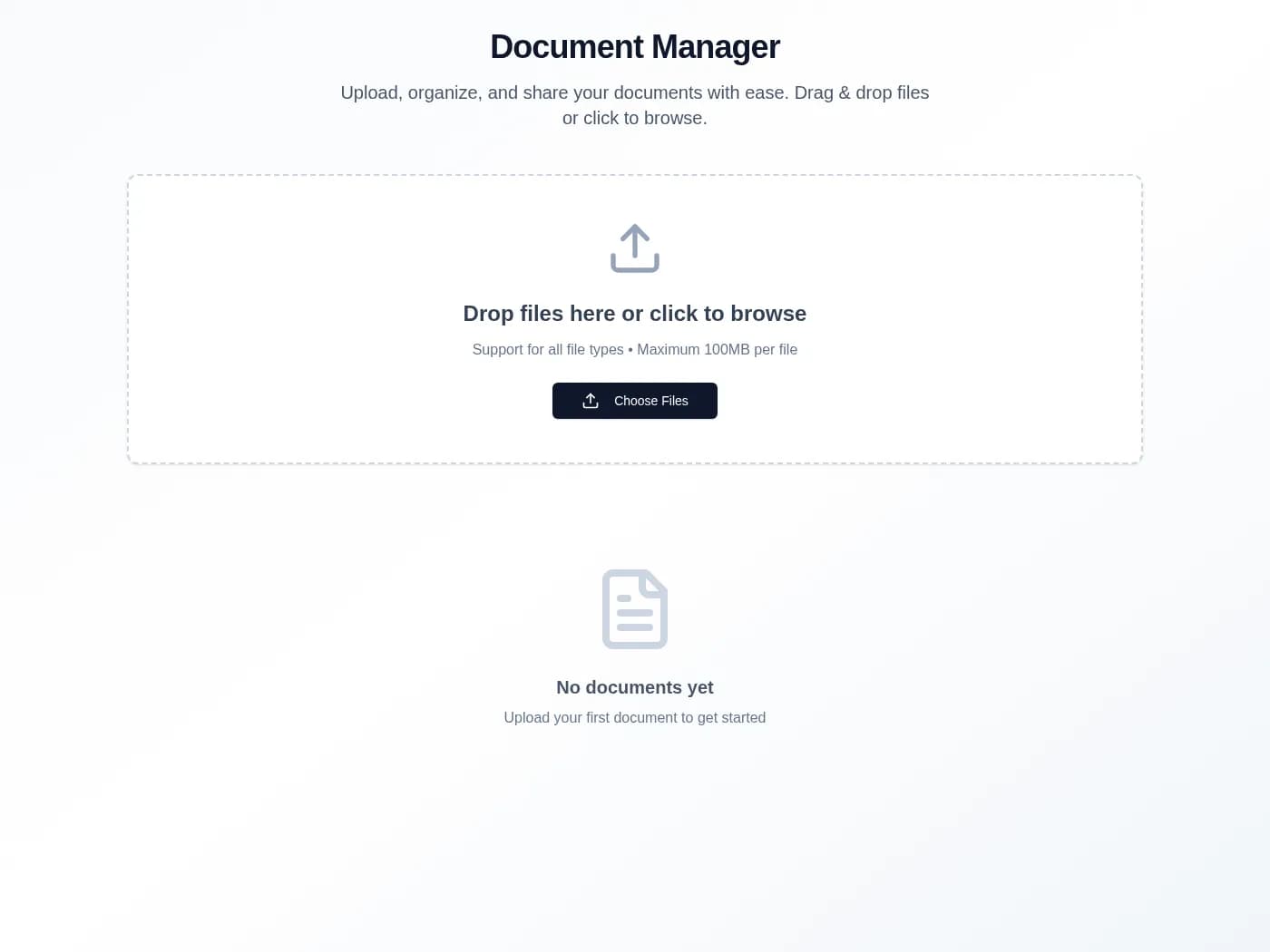 Document Upload and Download Page