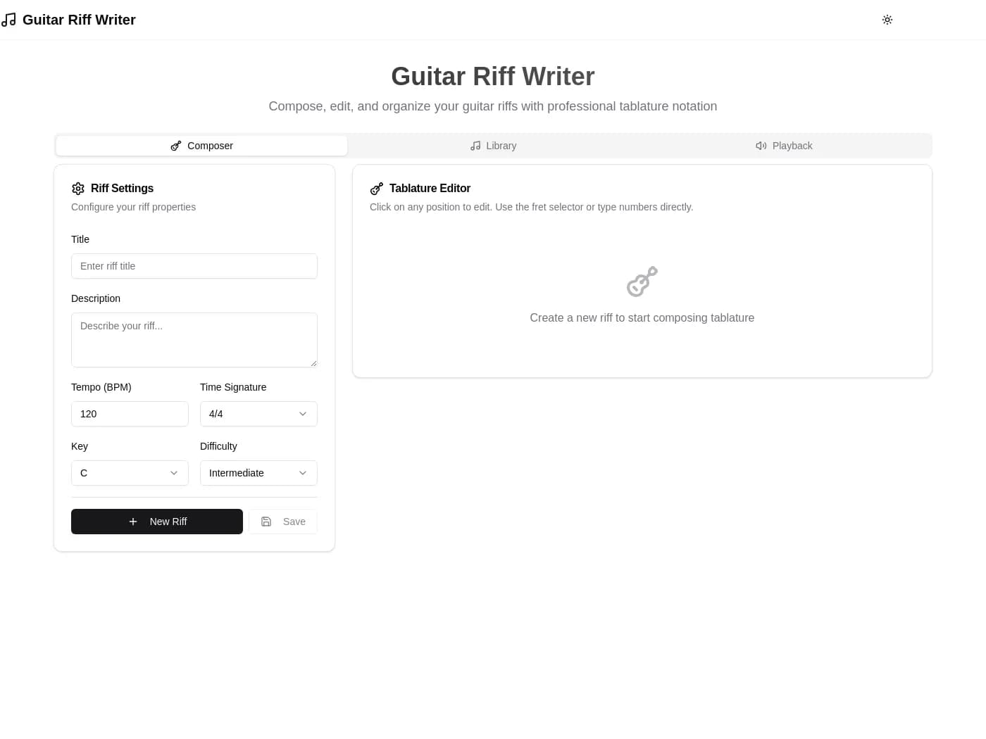 Guitar Riff Writer