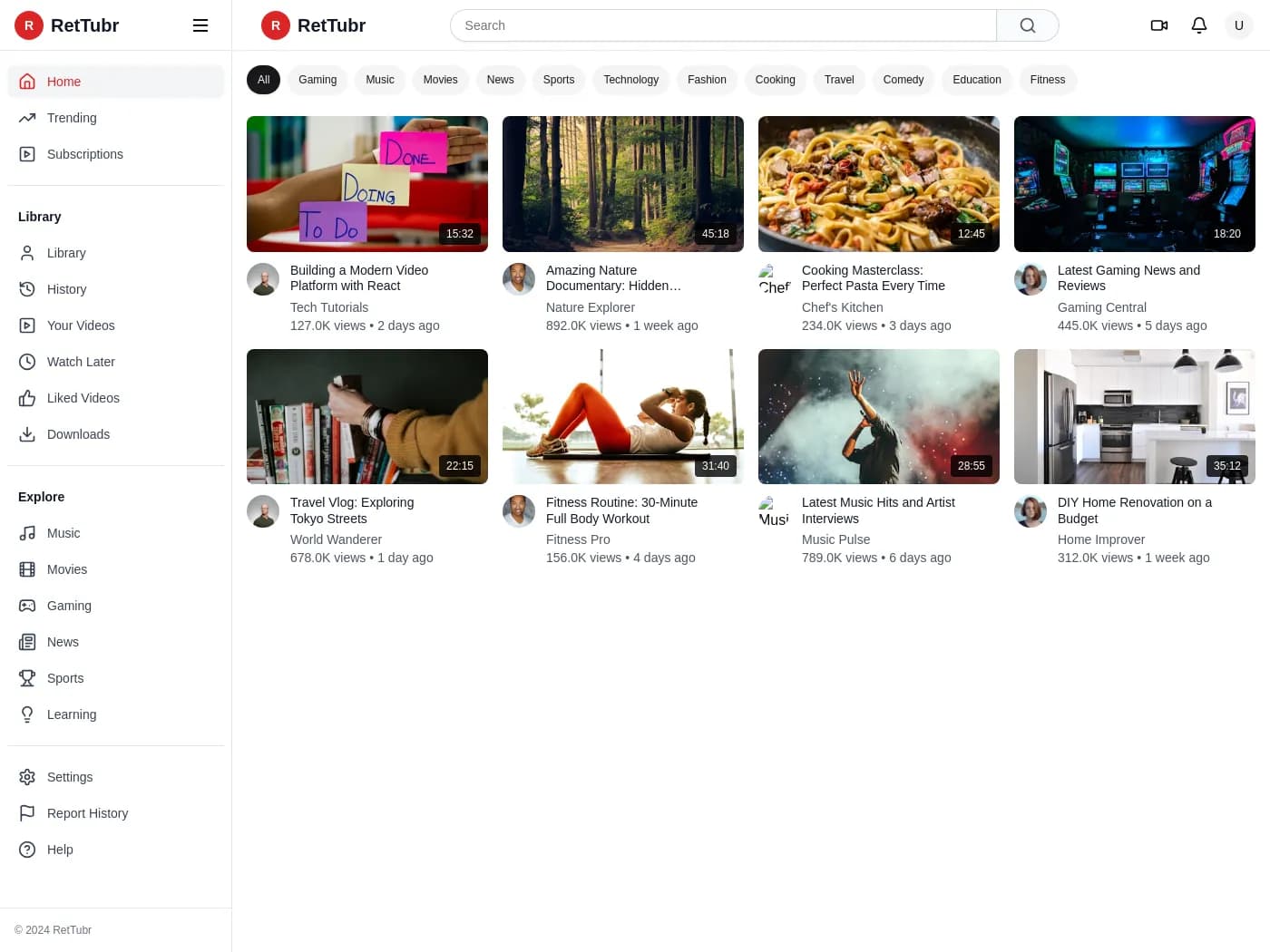 YouTube Clone - Video Sharing Platform