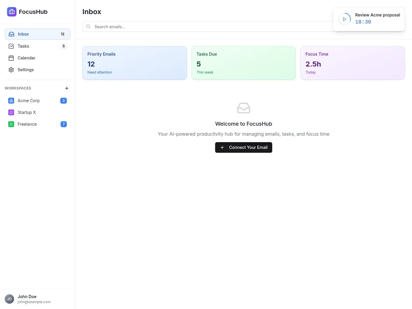 FocusHub AI Productivity Hub