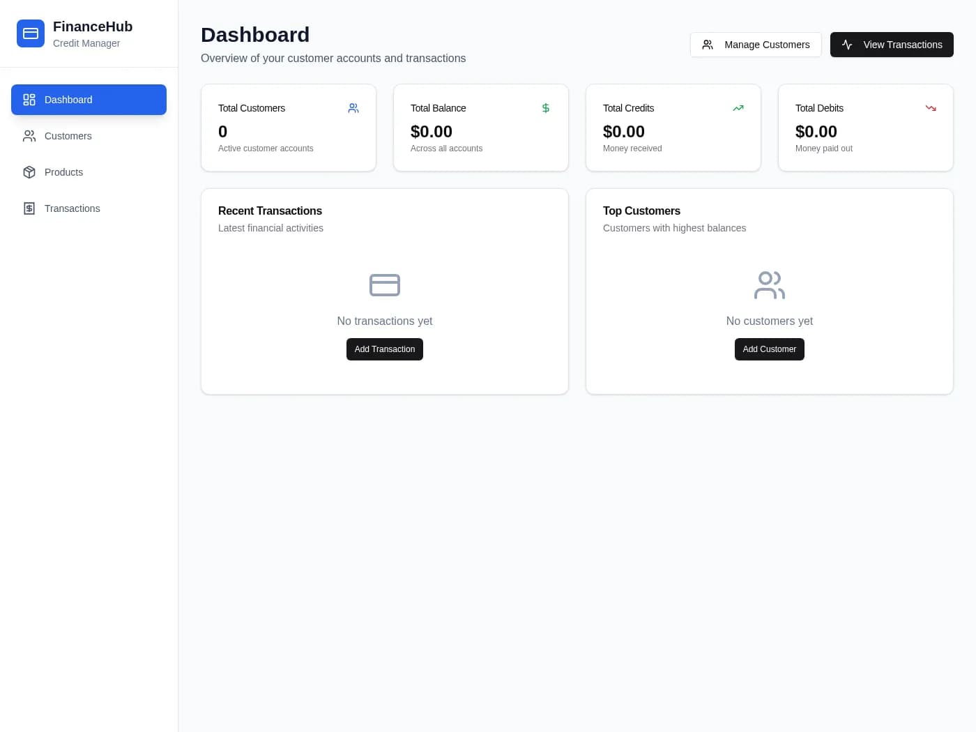 Customer Debit Credit Management System