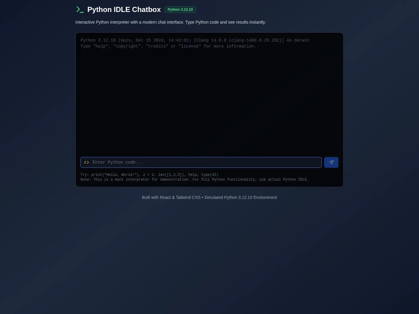 Python IDLE Chatbox