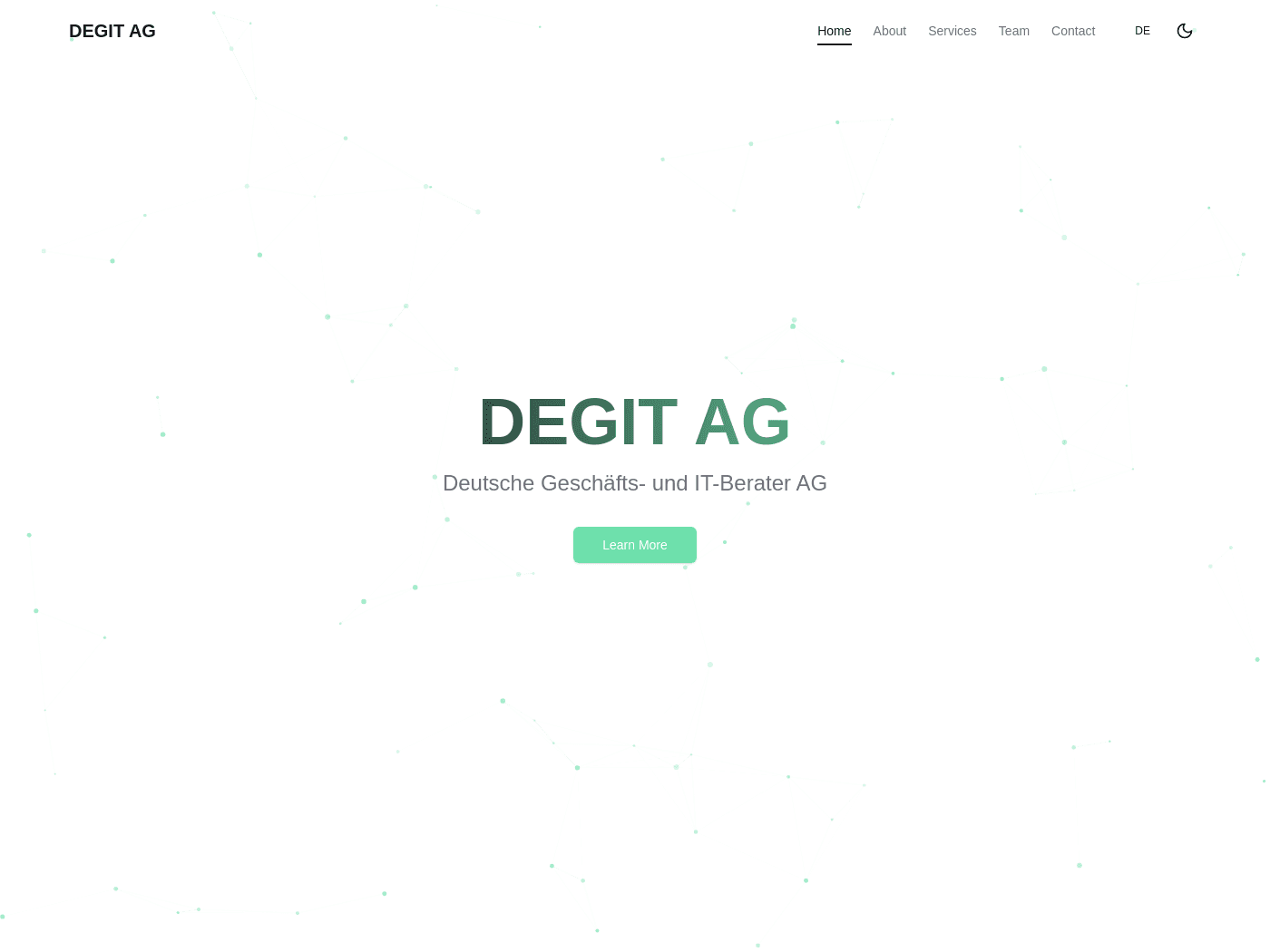 DEGIT AG Landing Page
