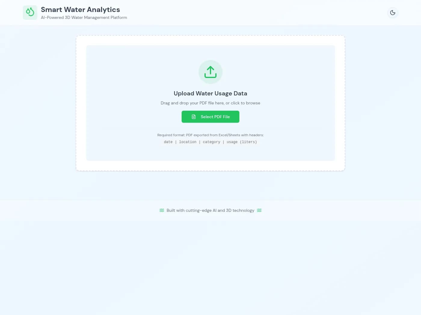 3D Smart Water Analytics Platform