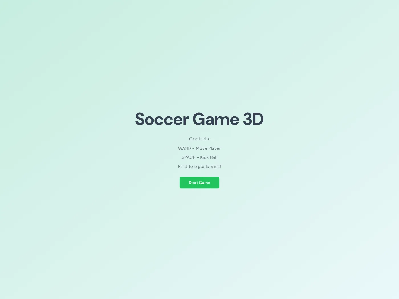Interactive 3D Soccer Game Experience