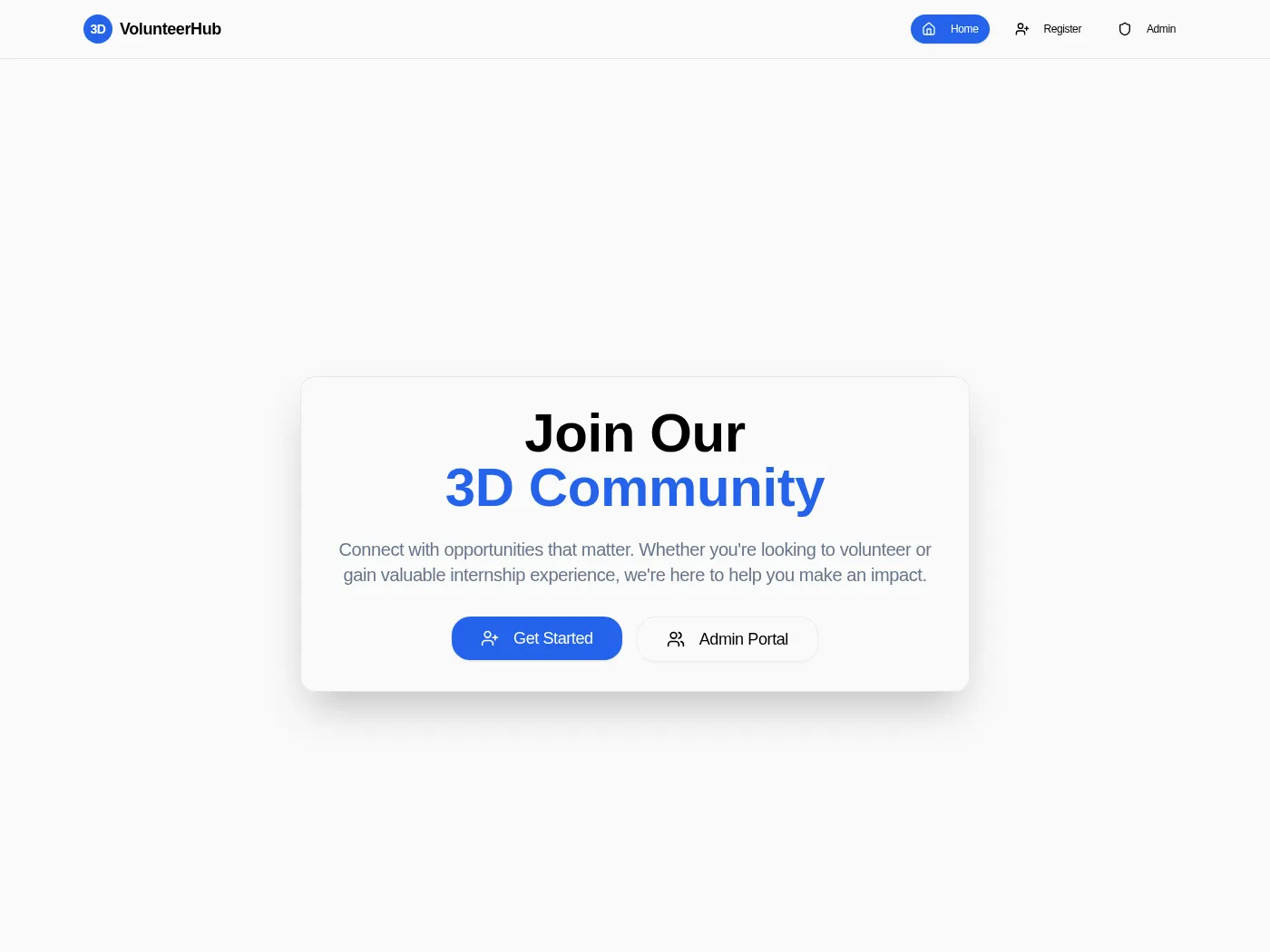 3D Volunteer & Intern Management Web App