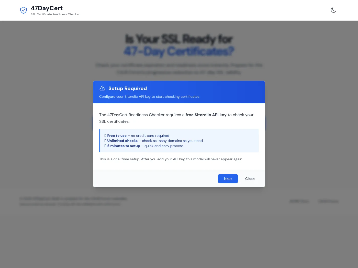 47DayCert Readiness Checker – Mobile-First PWA for SSL 47-Day Mandate