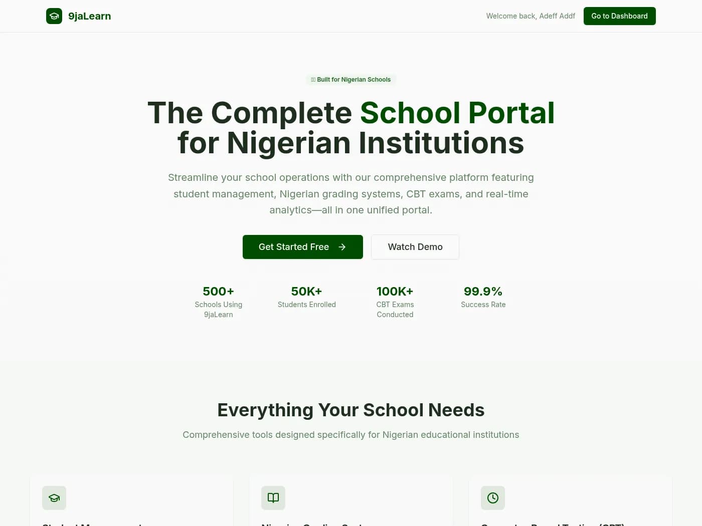 9jaLearn - Unified Nigerian School Portal with CBT and Firebase Integration
