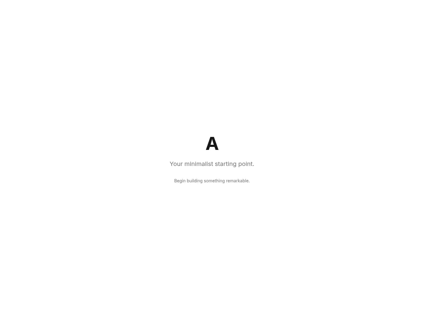 A: The Minimalist Project Starter
