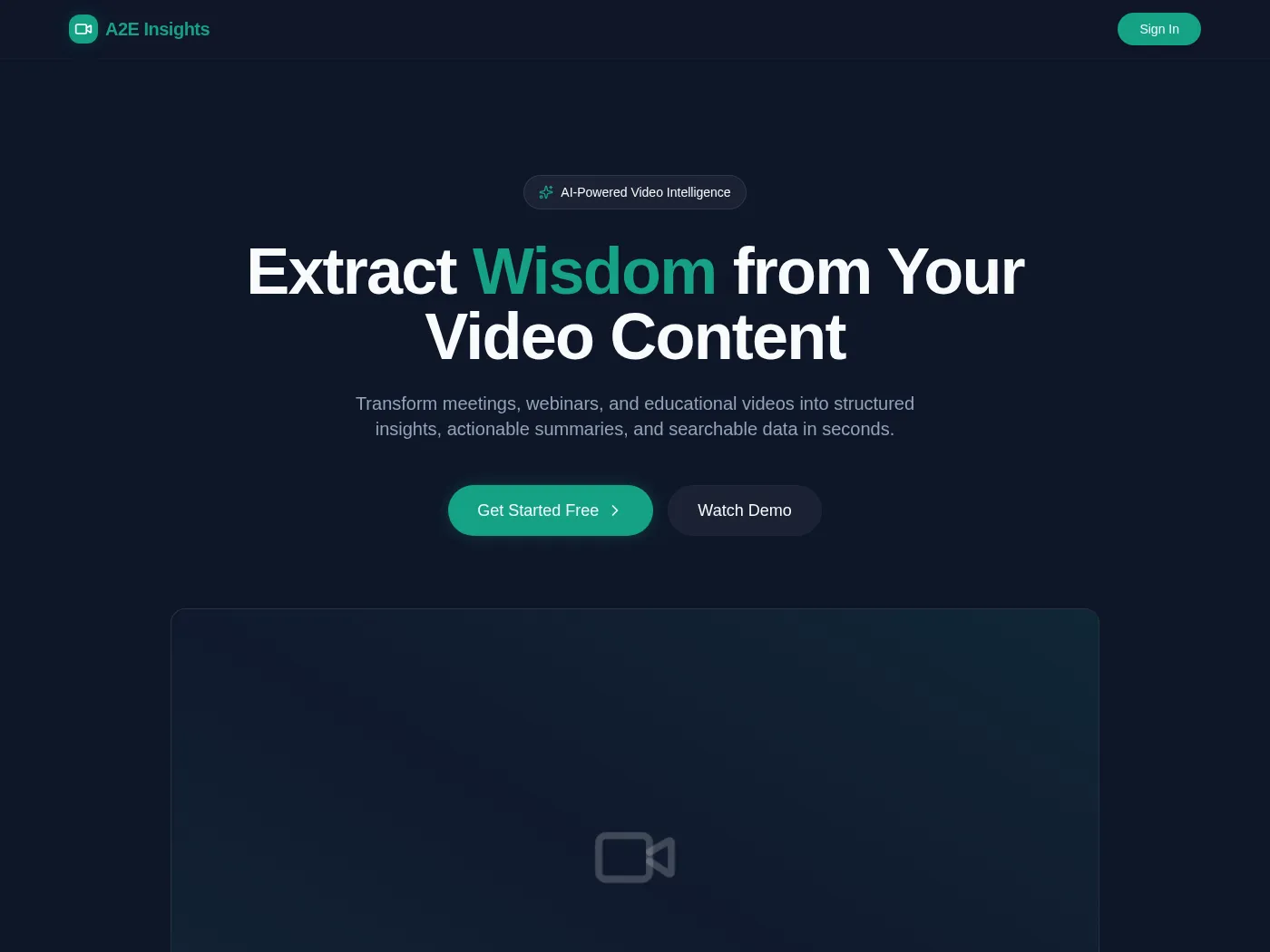 A2E Video Insights