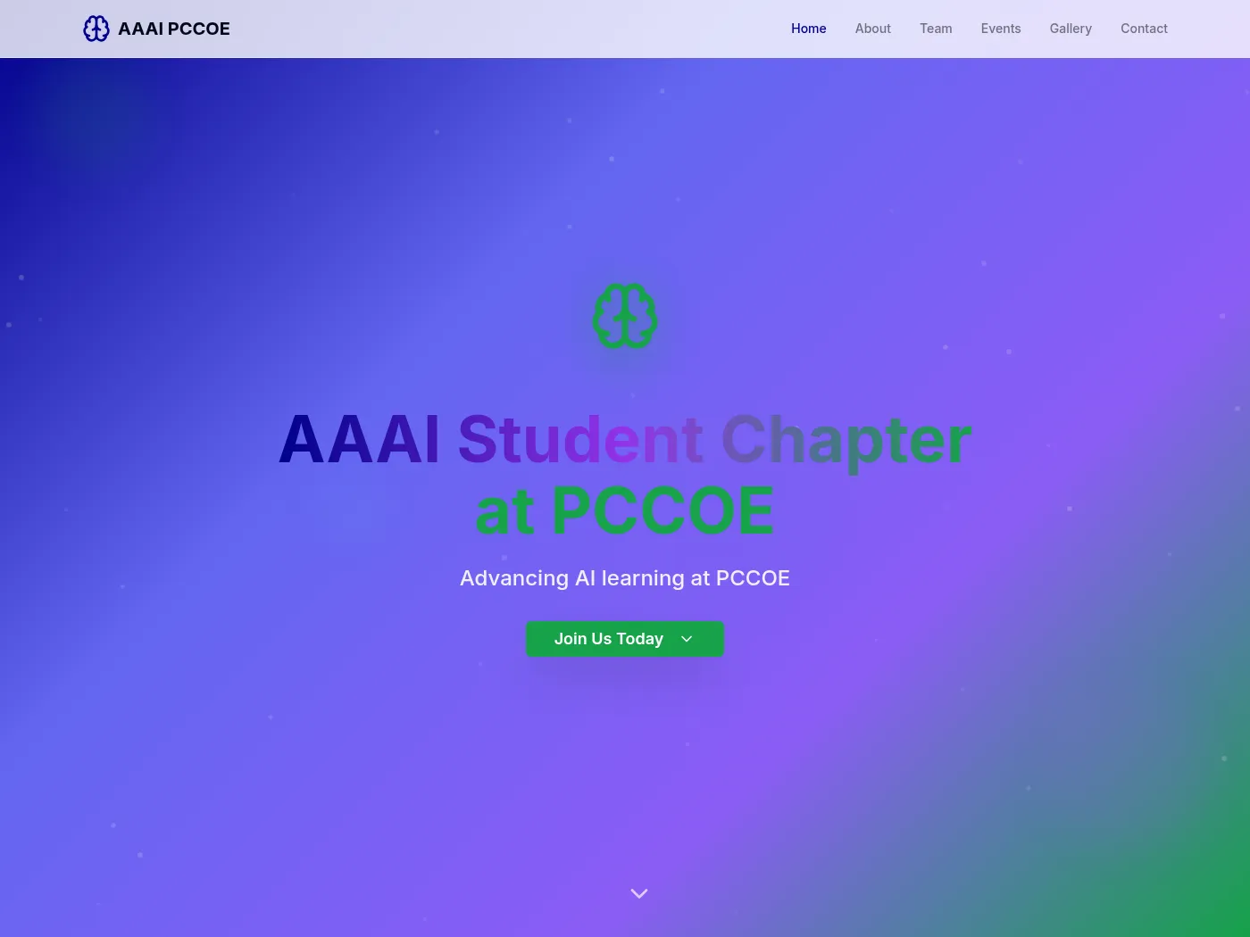 AAAI Student Chapter at PCCOE – Modern Single-Page Website