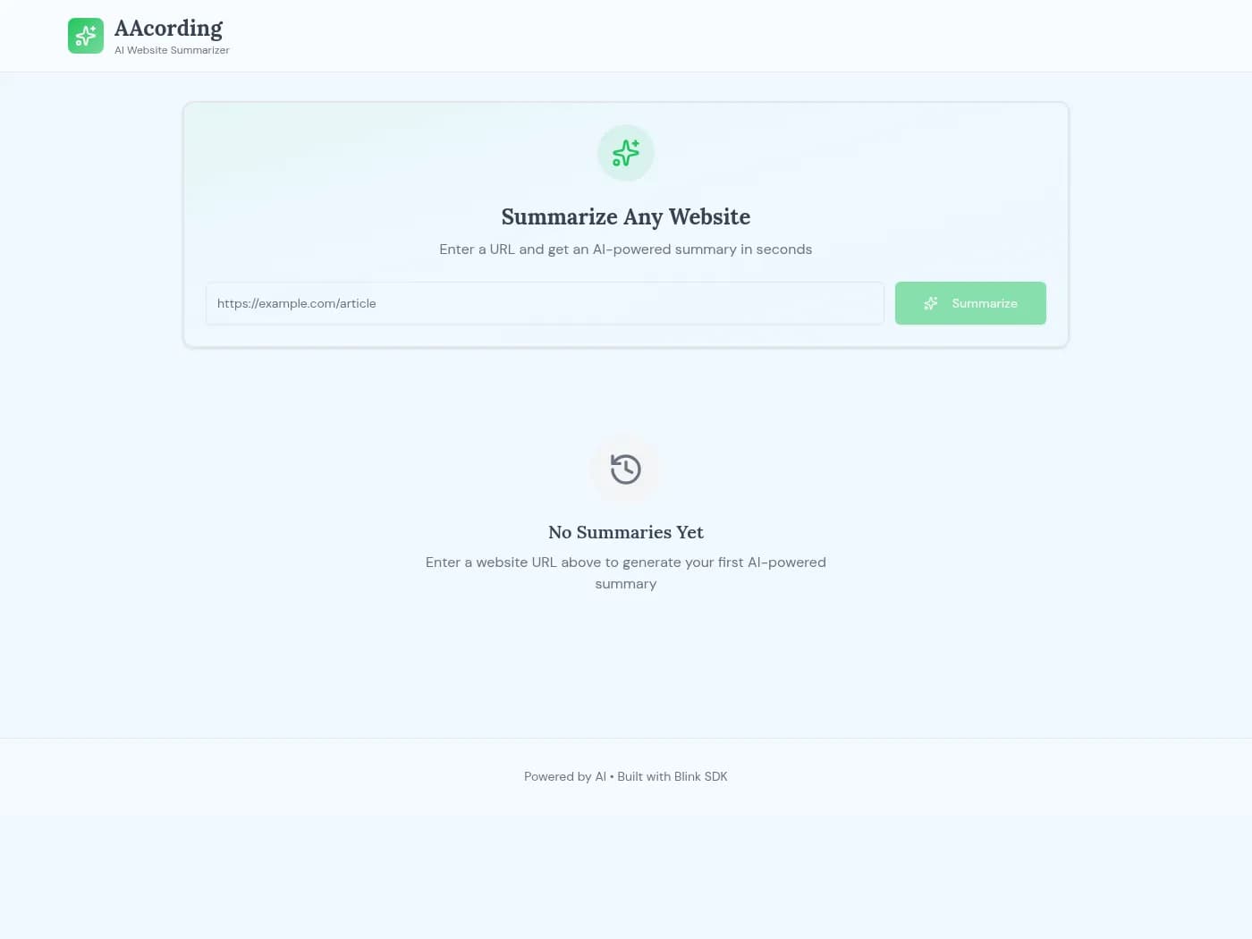 AAcording: AI-powered Website Summary Tool