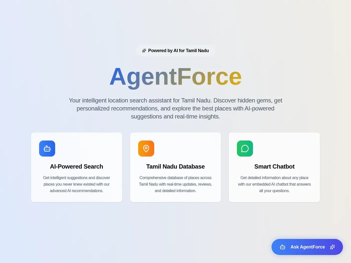 AgentForce: AI-Powered Location Search Assistant with Adaptive Filters & Chatbot