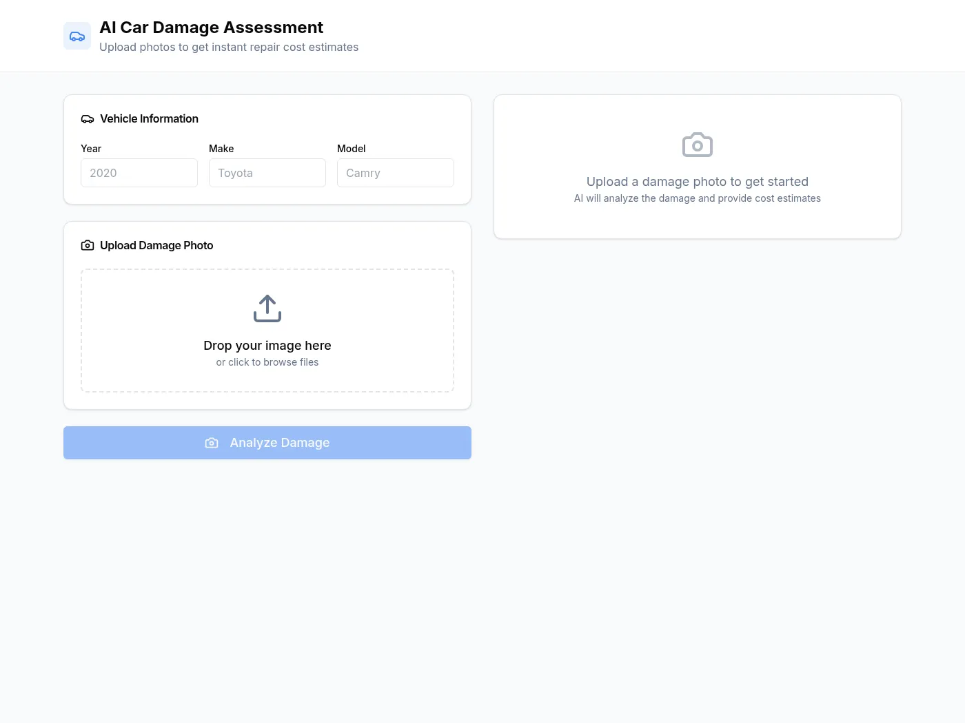 AI-Powered Car Damage Assessment and Repair Cost Estimator