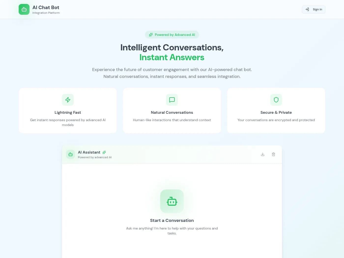 AI Chat Bot Integration Platform